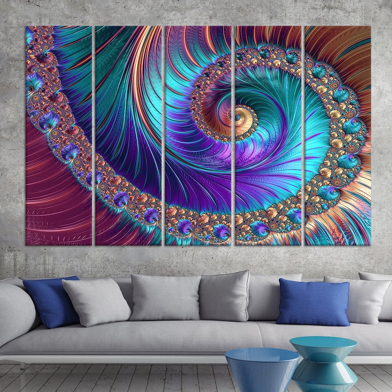 Abstract Fractal Art: Modern Tempered Glass or Canvas Print - Etsy
