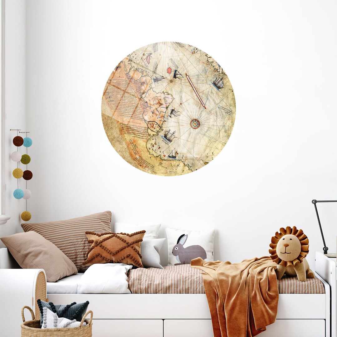 Piri Reis Map Wall Art: Vintage Antique Canvas Decor - Etsy