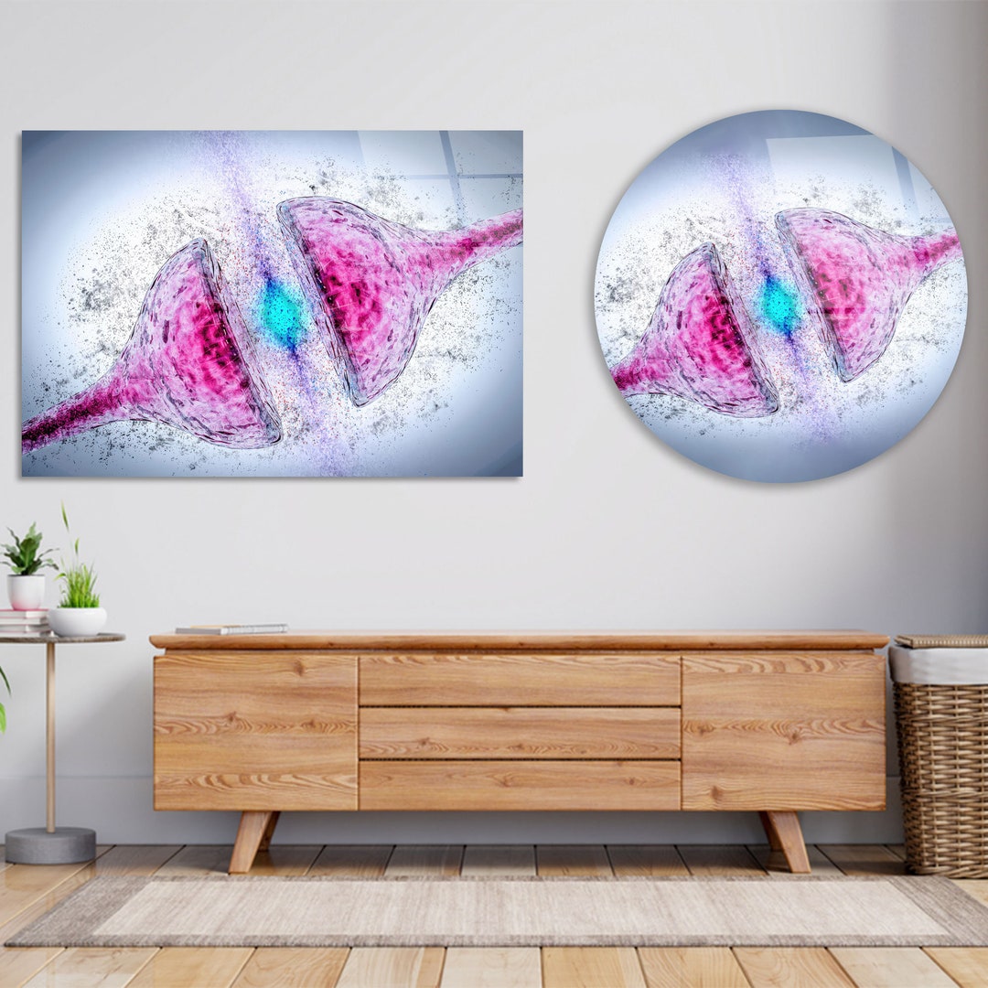 Synapses Cortical Neurons Medical Glass Art Wall Decor, Science Art Glass, Science Neurology ...
