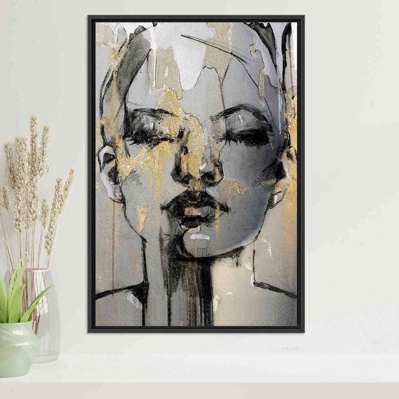 Tempered Glass Print 3D Wall Table Abstract Woman Face - Etsy