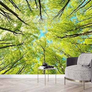 3D Forest View Wallpaper: Tree Branch Landscape Wall Art - Etsy