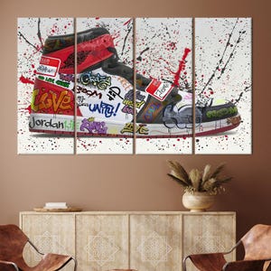 Shoe Graffiti Art, Kitchen Decor, Personalized Wall Art, Graffiti Wall ...