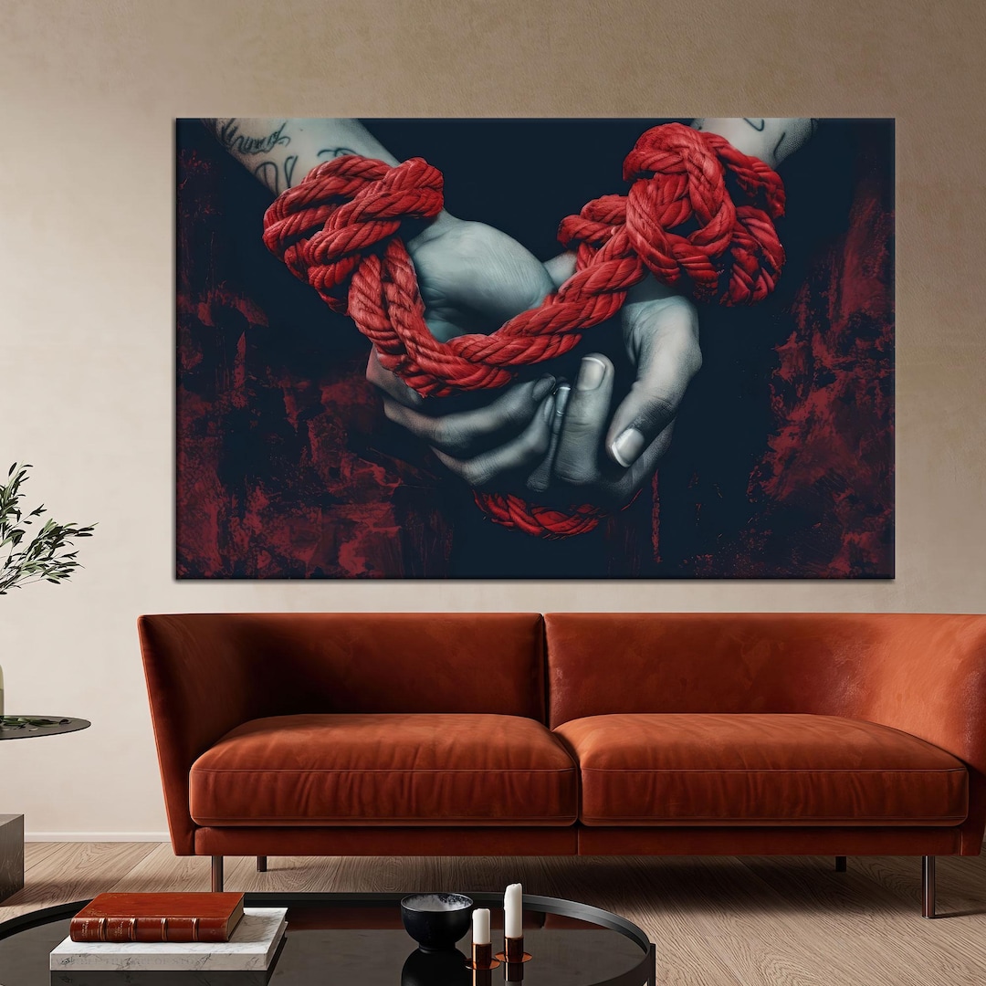 Red Rope Canvas Print: Modern Abstract Wall Art - Etsy