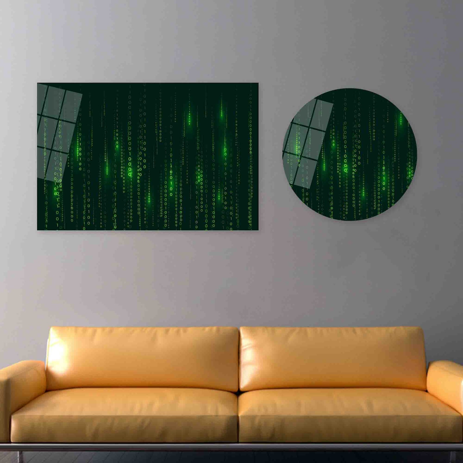 Matrix Code Canvas Art: Tempered Glass Framed Wall Decor - Etsy