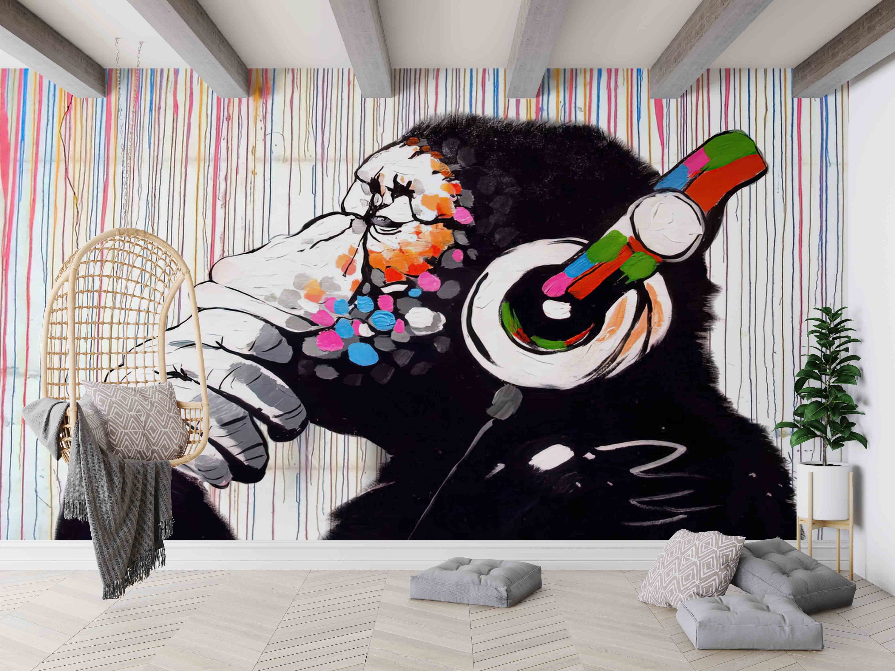 Wallpaper Panels Graffiti Wall 3D Paper Wall Art Gift for - Etsy