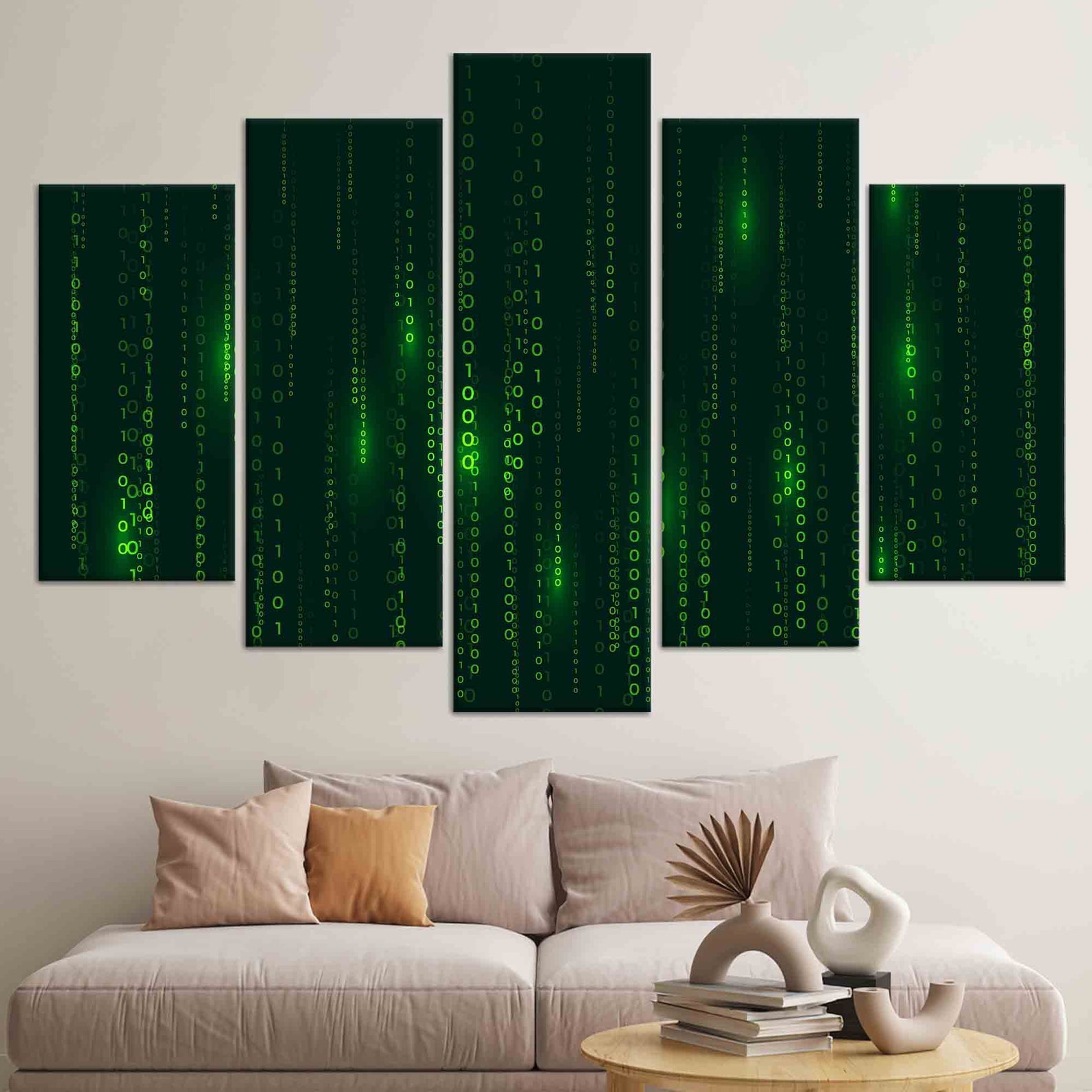 Matrix Code Canvas Art: Tempered Glass Framed Wall Decor - Etsy