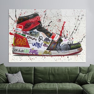 Shoe Graffiti Art, Kitchen Decor, Personalized Wall Art, Graffiti Wall ...