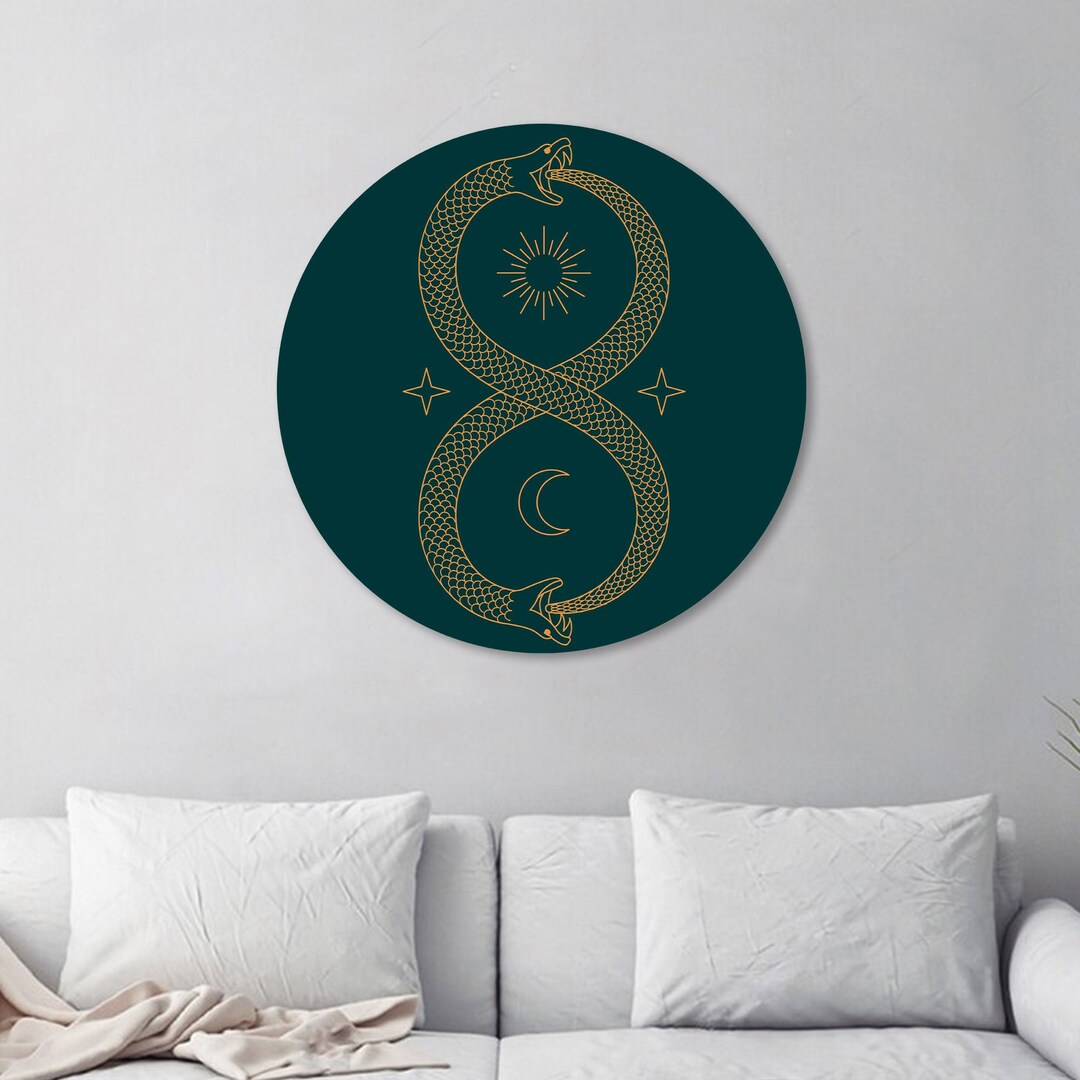 Ouroboros Wall Art, Infinity Wall Decor, Twin Flame Wall Art ...