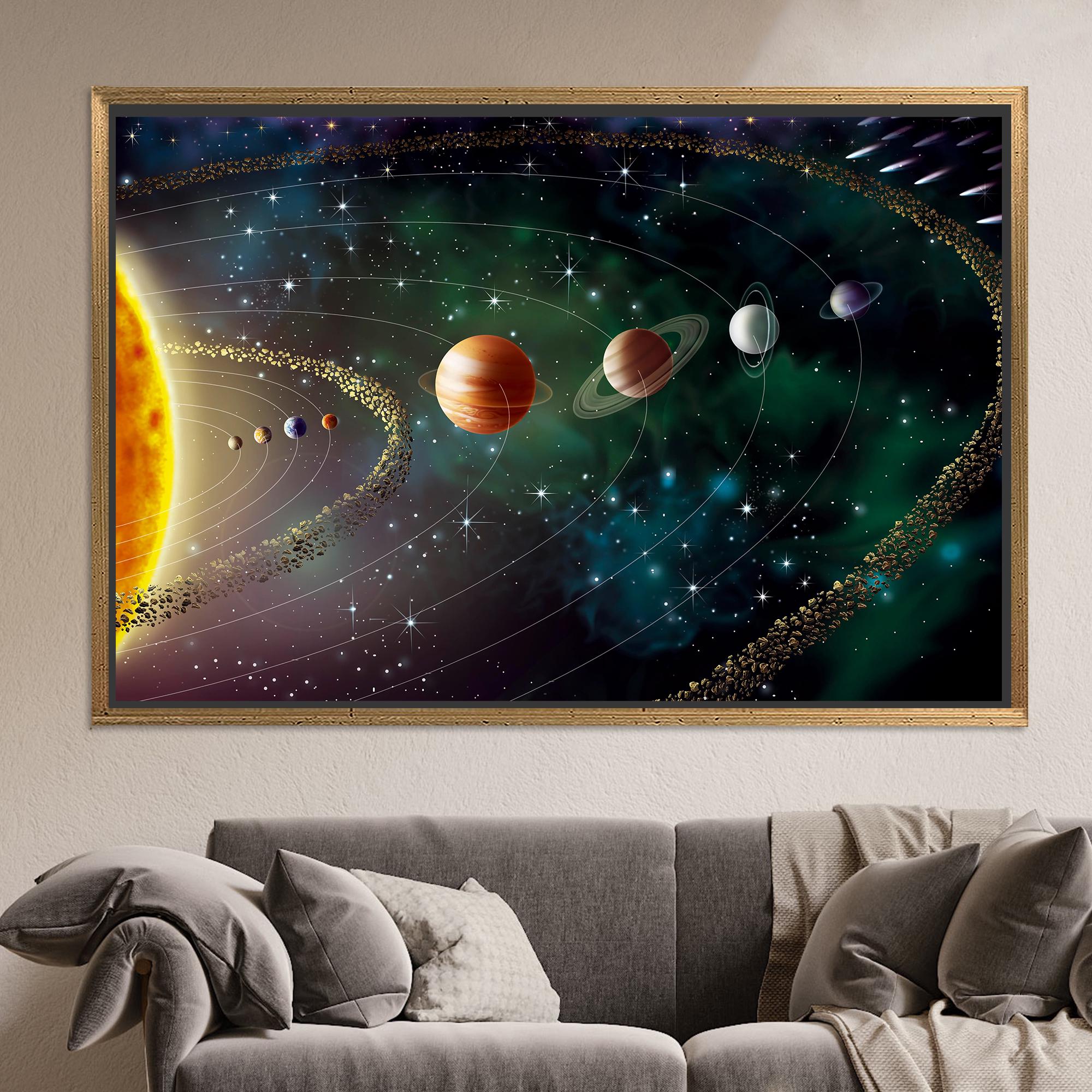 Solar System Art Print: Cosmic Canvas, Kids Room Decor - Etsy