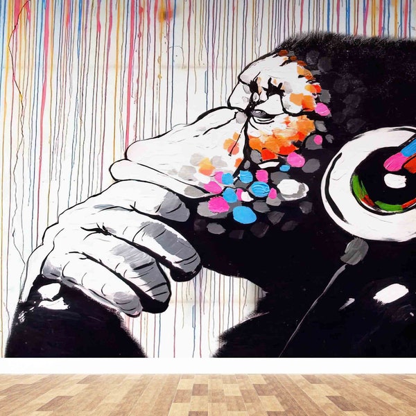 Monkey Print Wallpaper - Etsy