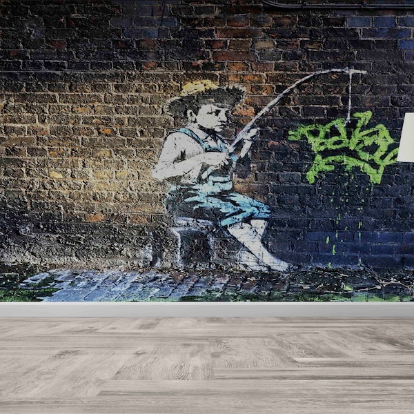 Boy Fishing Wall Decal - Etsy