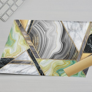 Green Gray Marble Wallpaper Mural: 3D Paper Wall Art - Etsy