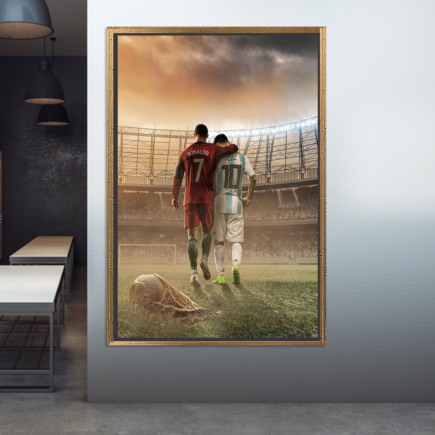Lionel Messi Canvas Art Cristiano Ronaldo Glass Art Messi - Etsy