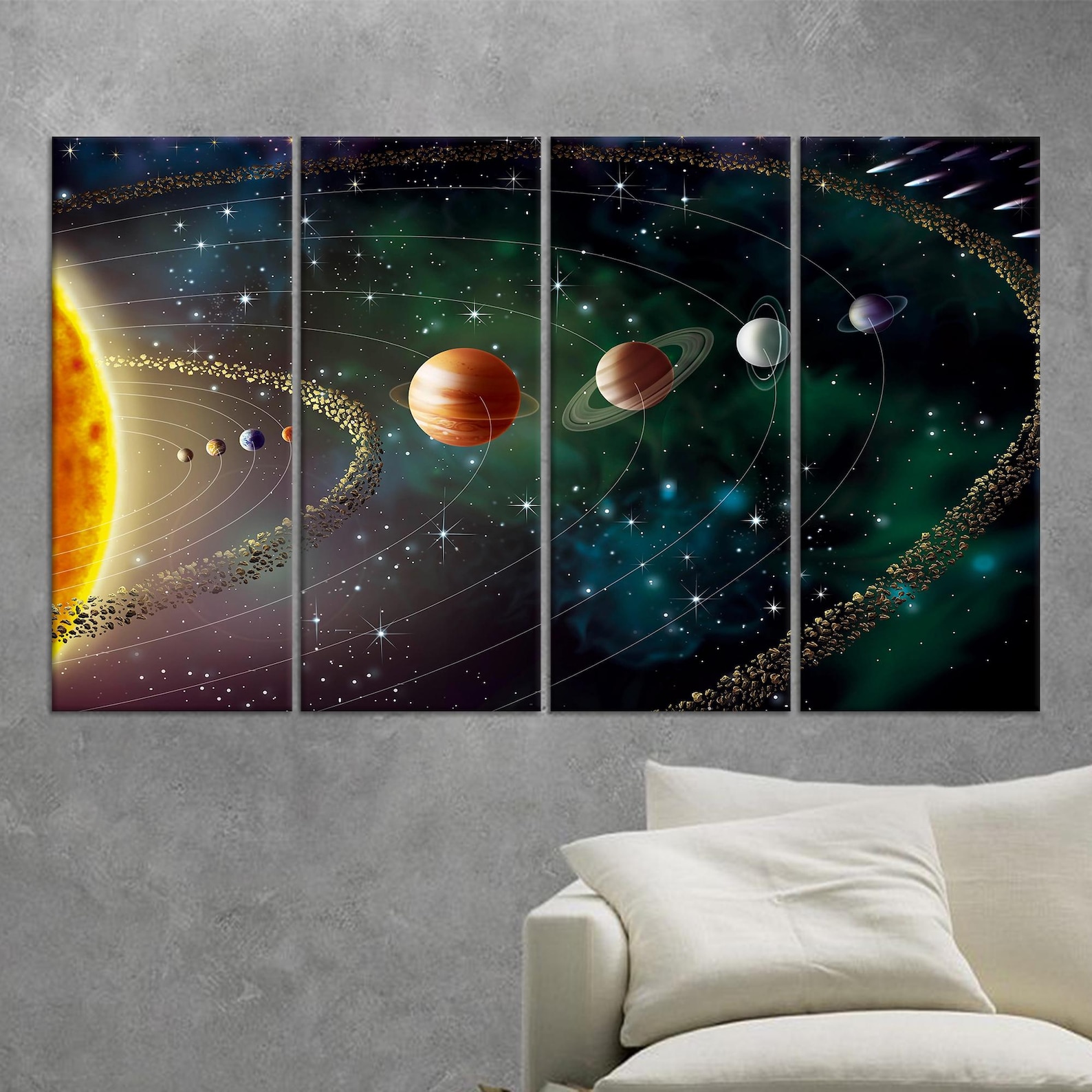 Solar System Art Print: Cosmic Canvas, Kids Room Decor - Etsy