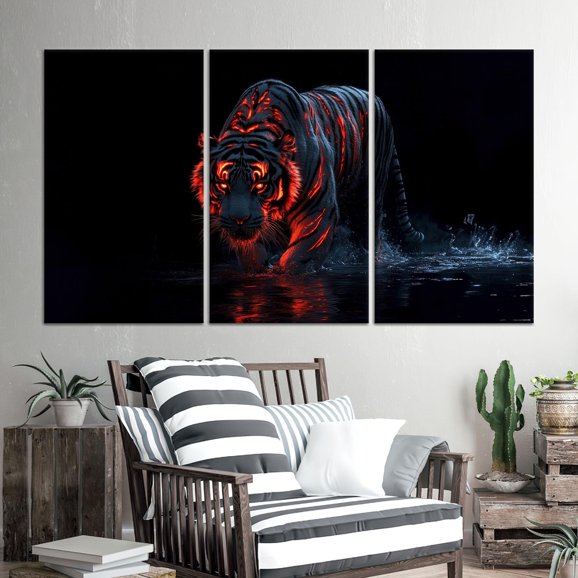 Surrealist Tiger Canvas Wall Art: Animal Print Poster - Etsy