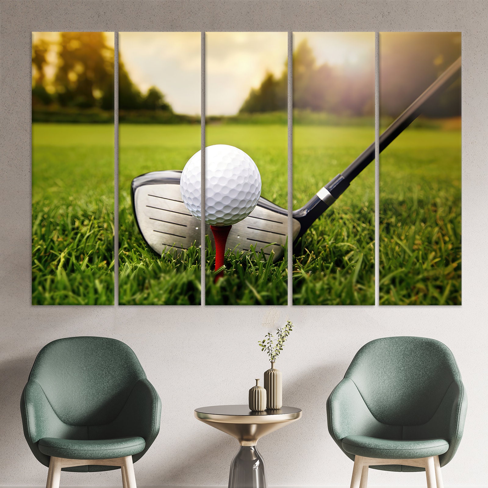 Golf Club Wall Decor Man Cave Art Bedroom Wall Art Golf - Etsy