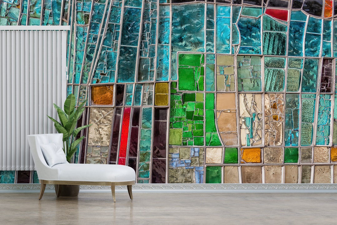 3D Paper Art, Wallpaper Border, Gift for Him, Stained Glass Wall Print ...