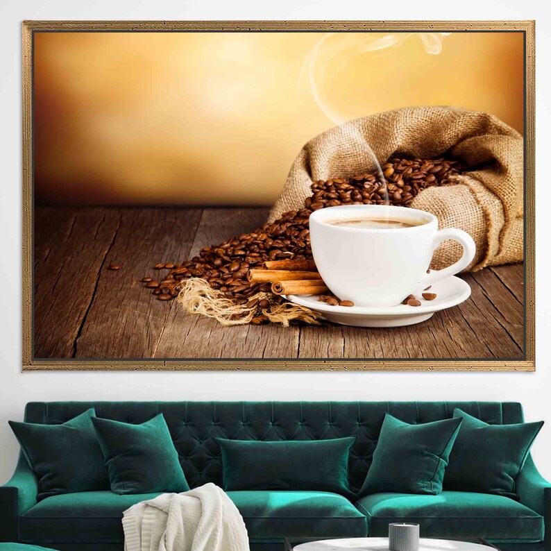 Coffee Cup Tempered Glass Wall Art: Kitchen Decor - Etsy