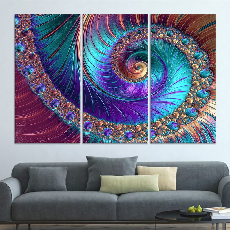 Abstract Fractal Art: Modern Tempered Glass or Canvas Print - Etsy