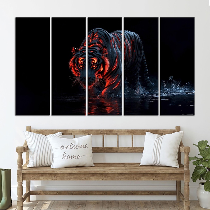 Surrealist Tiger Canvas Wall Art: Animal Print Poster - Etsy