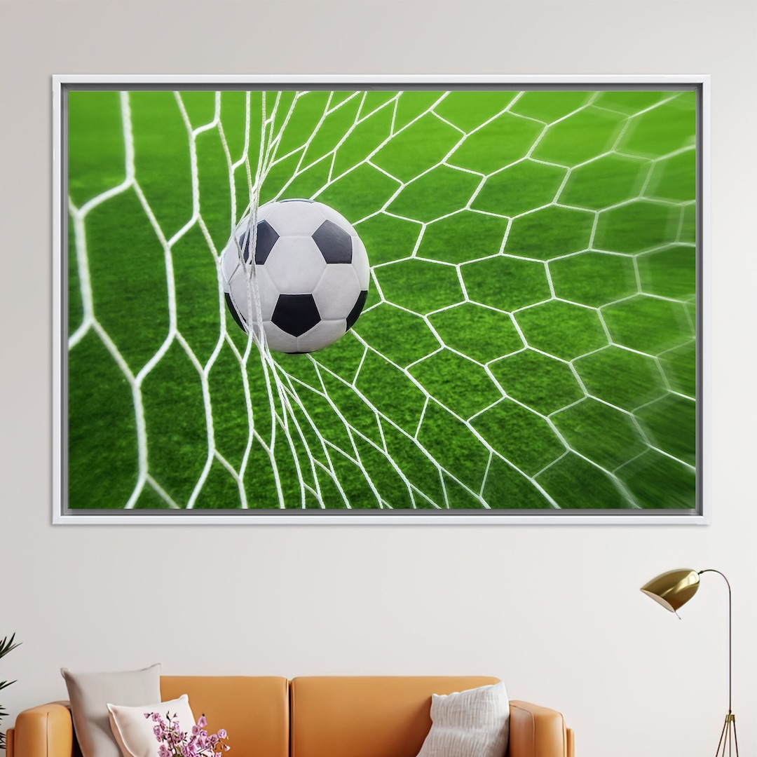 Soccer Canvas Art, Football Glass Wall, Boy Room Wall Table, Modern Art ...