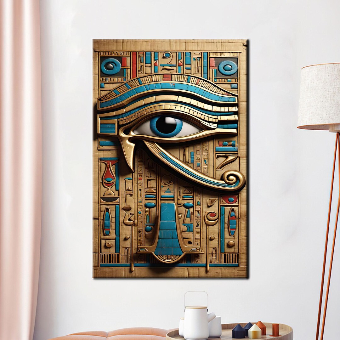 Egyptian Eye Canvas Art: Modern Tempered Glass Print - Etsy
