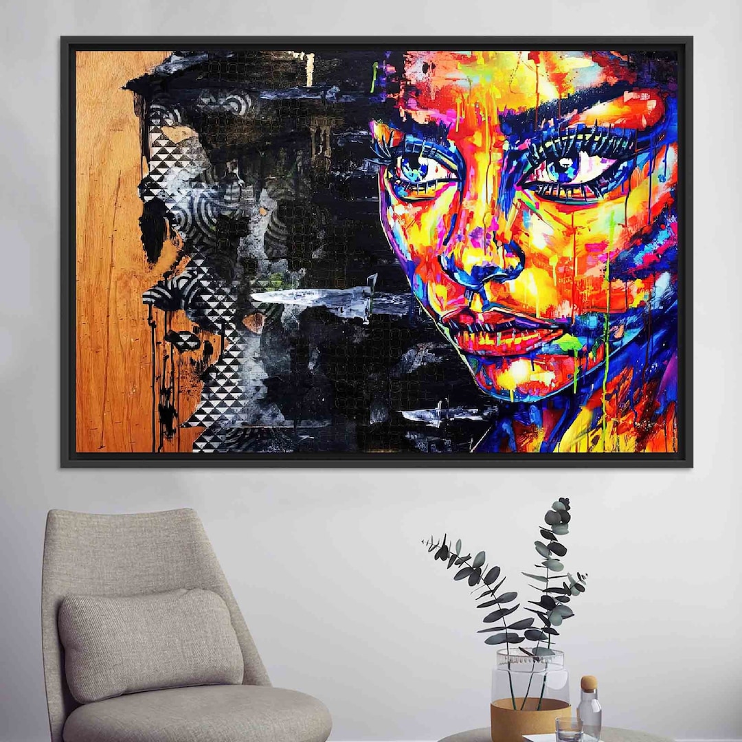 Abstract Woman Portrait: Colorful Glass Panel Art, Modern Wall Decor - Etsy