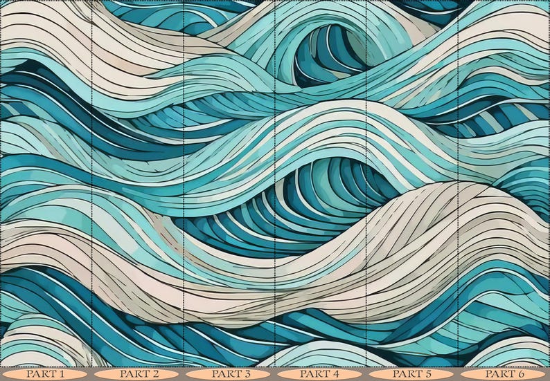 Wave Drawing Wall Decor, Wave Wall Decor, Abstract Wave Wall Art, Art ...
