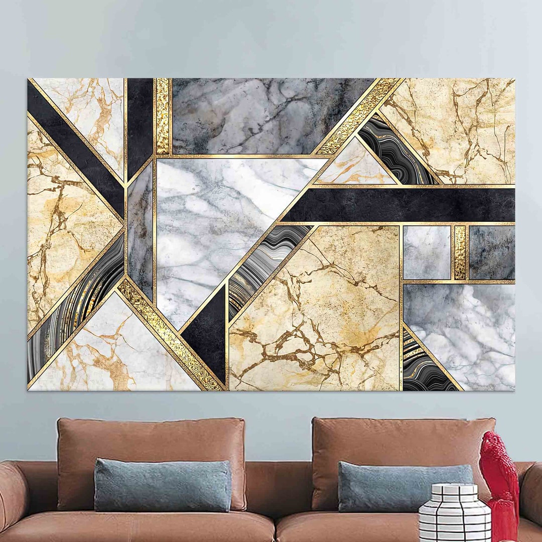 Shimmery Poster, Modern Marble Poster, Modern Glass Decor, Gray and ...