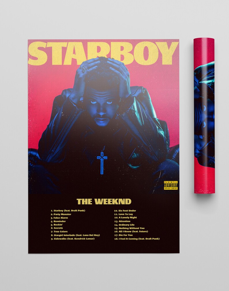 The Weeknd Poster Starboy Poster the Weeknd Tracklist - Etsy