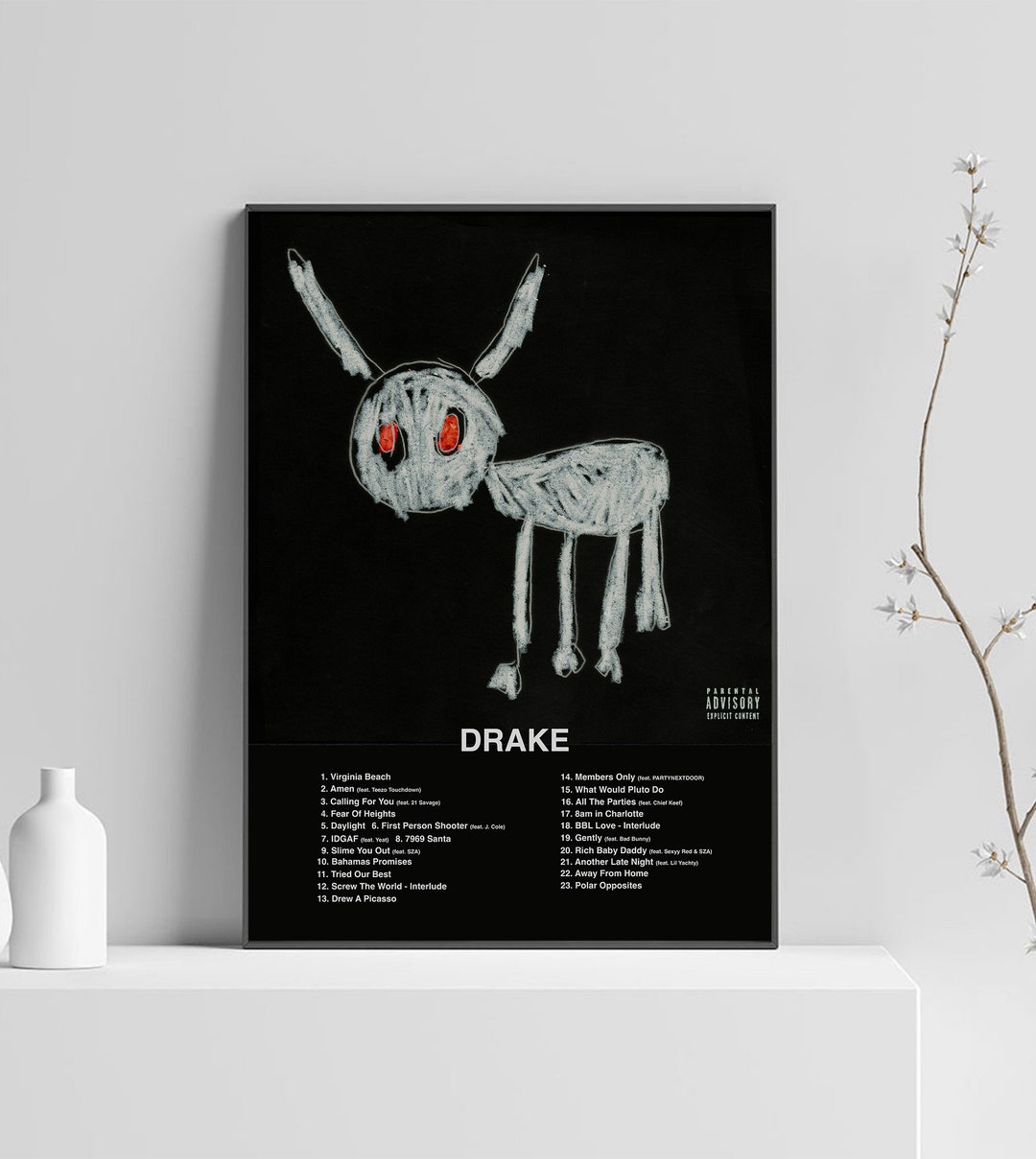 Drake for All the Dogs Poster Drake Tracklist Album - Etsy