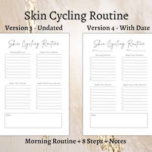 Skin Cycling Planner Printable Skincare Routine Template Printable Skin ...