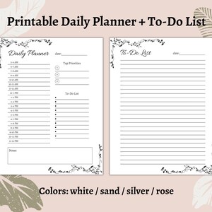 24 Hour Daily Planner Printable | Daily to Do List | Personal Daily ...