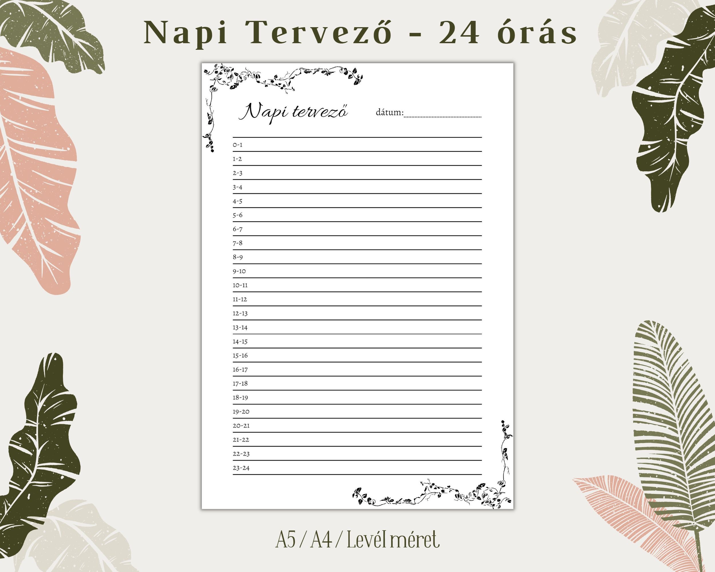 Hungarian Calendar Printable | Daily Planner Printable | Daily to Do ...