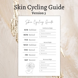 Skin Cycling Routine Printable Template Skin Cycling Guide Cheat Sheet Skin Cycling Calendar ...