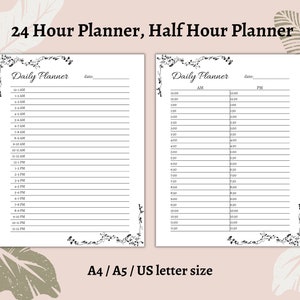 24 Hour Daily Planner Printable | Daily to Do List | Personal Daily ...