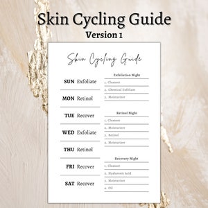 Skin Cycling Routine Printable Template Skin Cycling Guide - Etsy