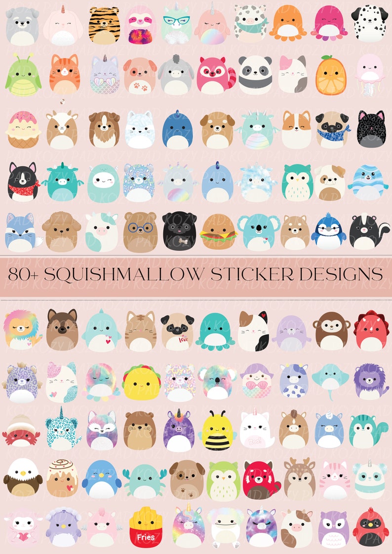 Squishmallow Sticker Bundles Waterproof Stickers 80 Designs car ...