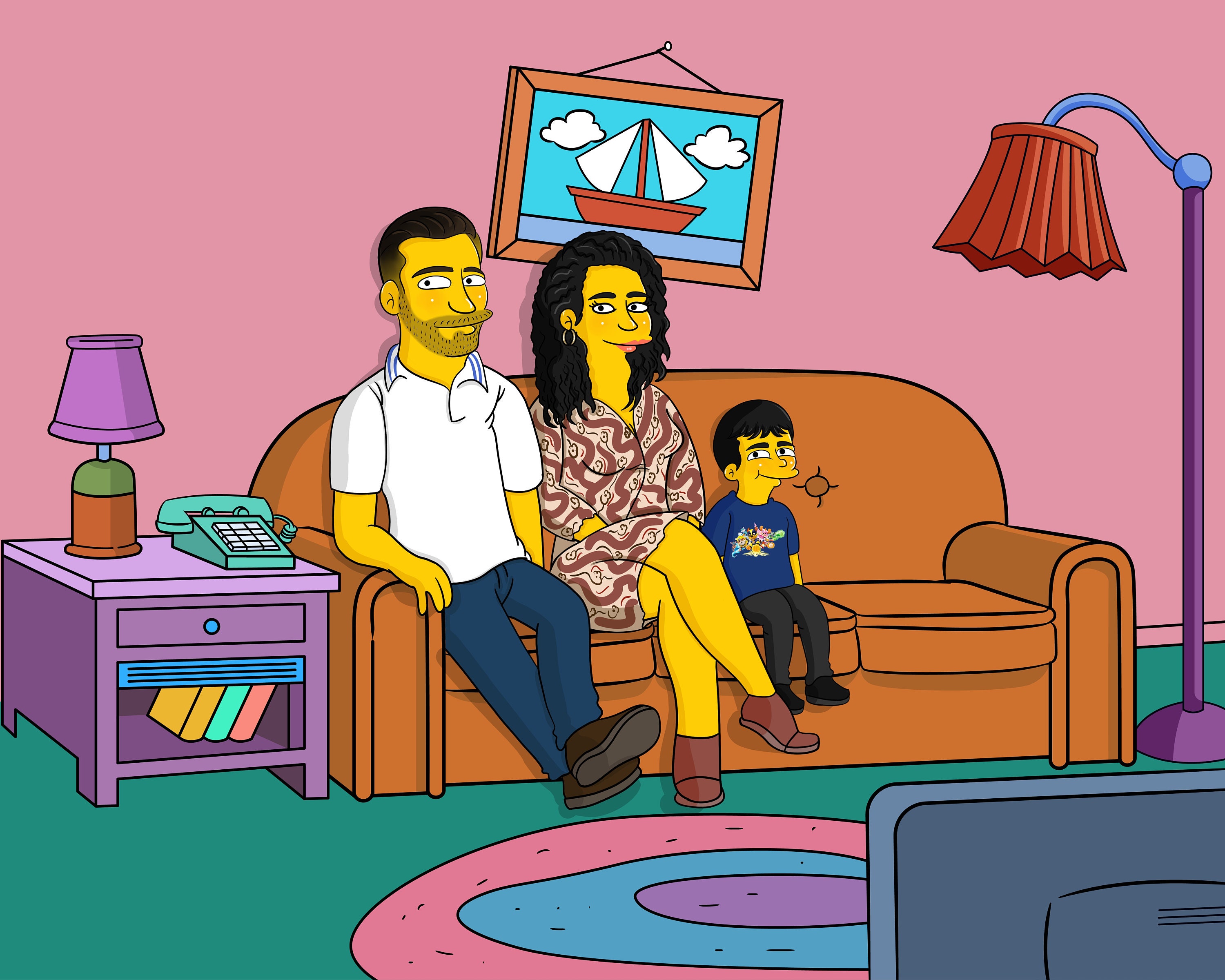 Custom Simpsons Portrait Simpson Art Gift for Couples Family Holiday ...