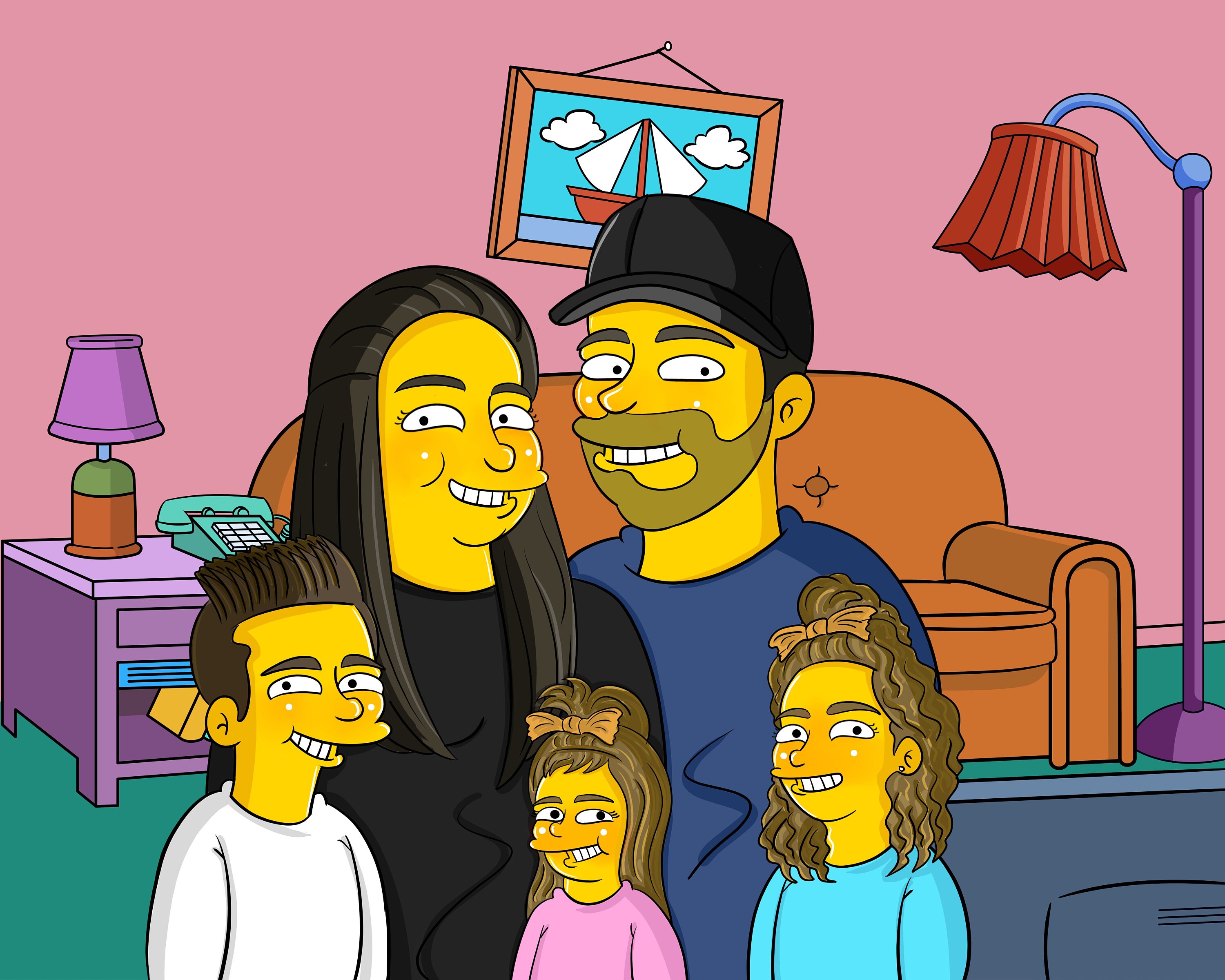 Custom Simpsons Portrait Simpson Art Gift for Couples Family Holiday ...