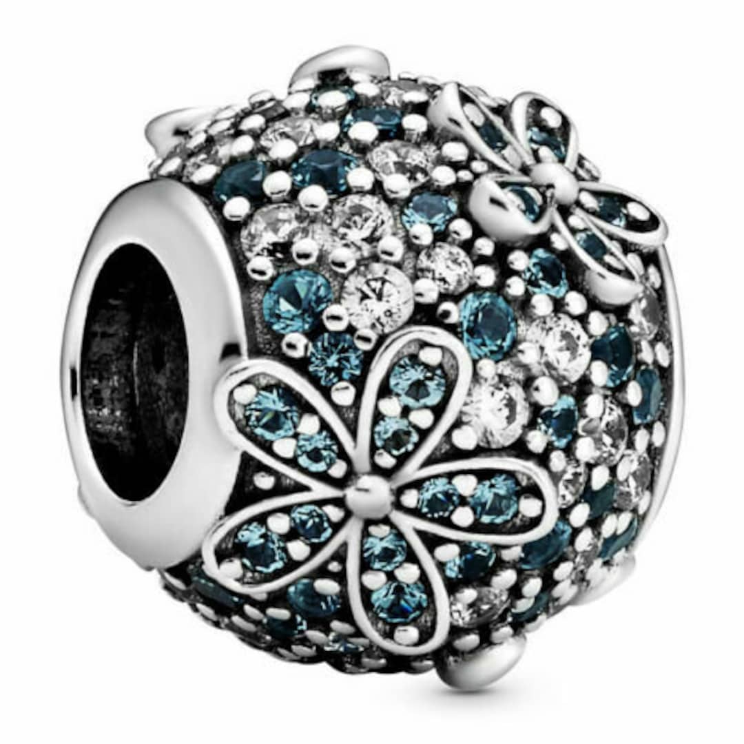 Authentic Pandora Teal Daisy Flower Sterling Silver Charm - Etsy
