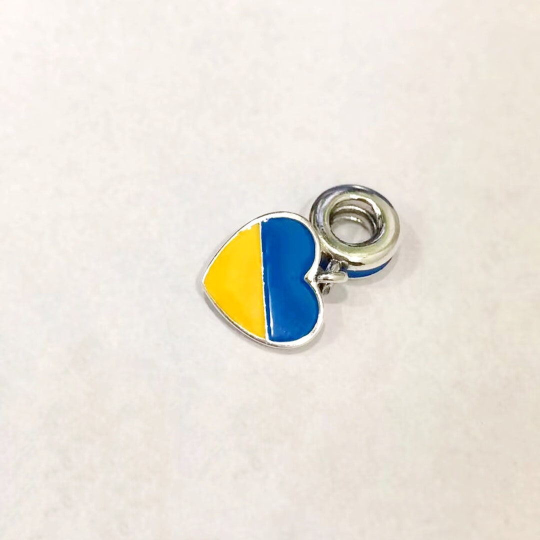 Pandora Exclusive Country of Ukraine Flag Heart Dangle Charm - Etsy