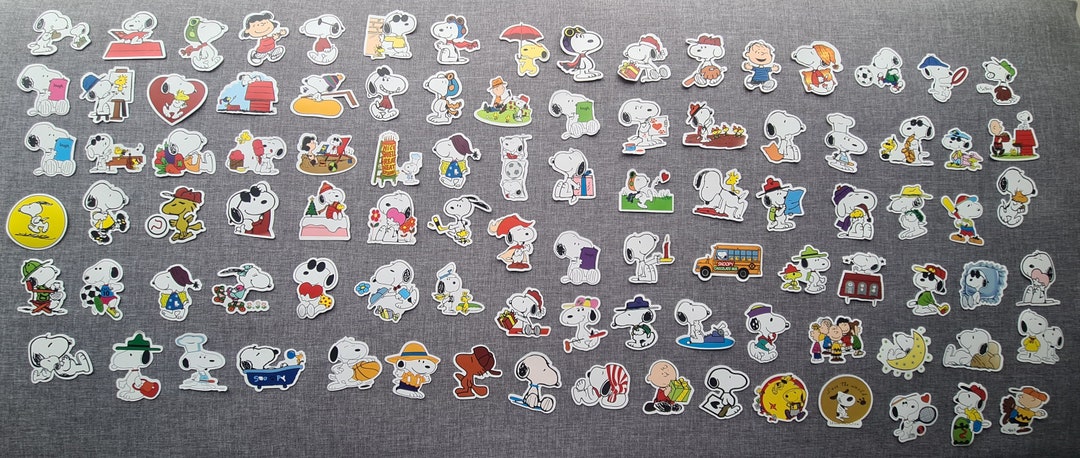 100x Snoopy Peanuts Charlie Brown Stickers Cartoon Kids Cool Decal ...
