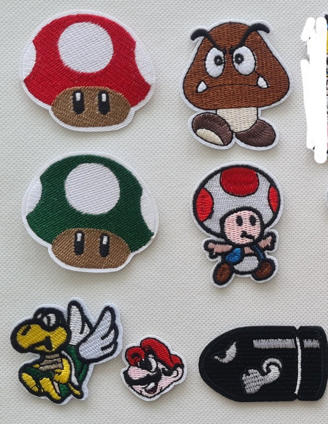Super Mario Bros Game Comic Cartoon Iron on Patches Sew on Badges Craft ...