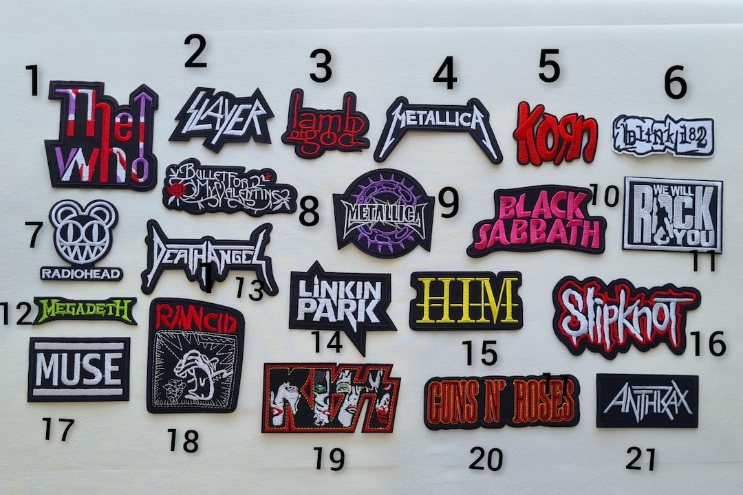 Music Rock Metal Punk Vintage Bands Badges Iron or Sew on Embroidered ...