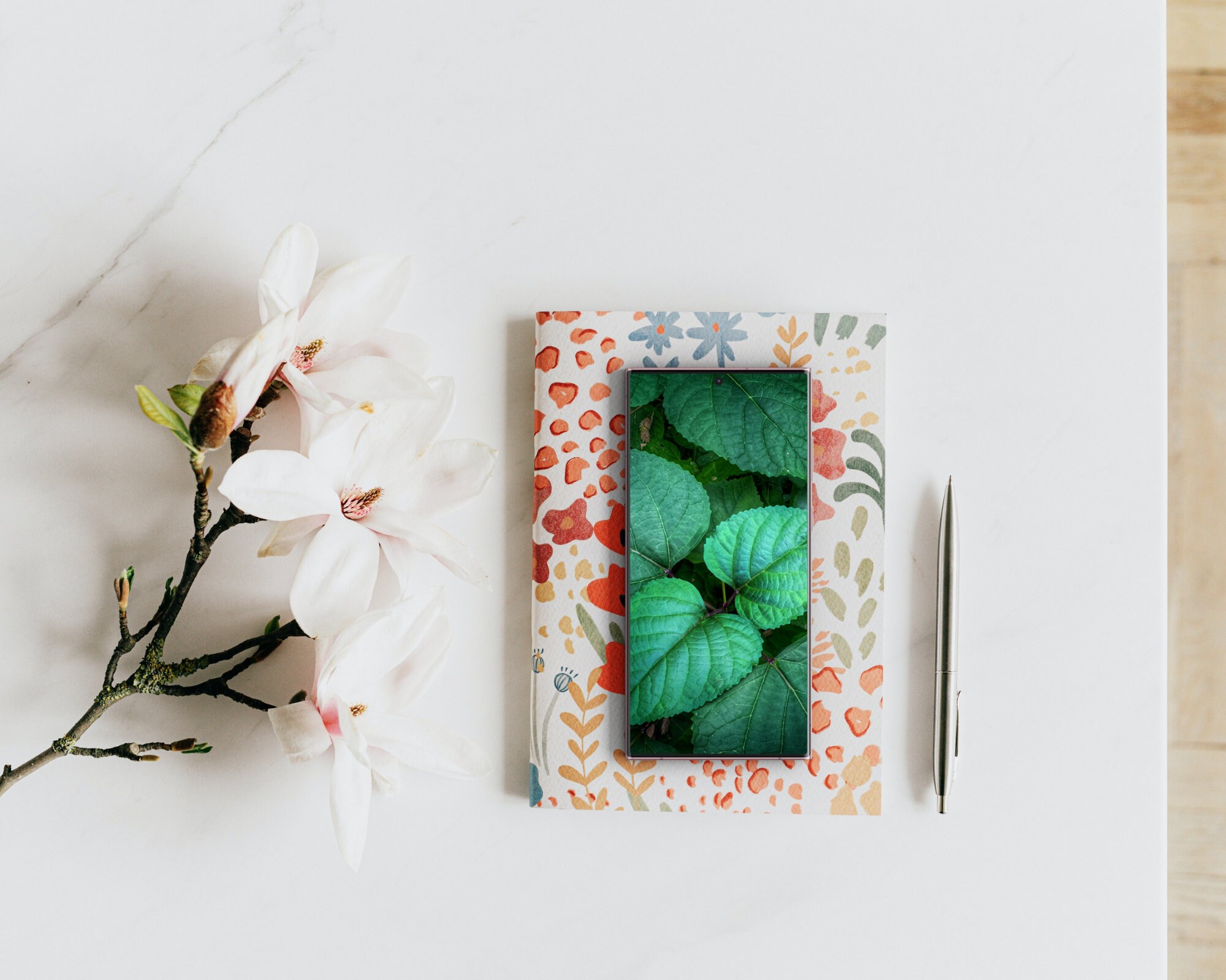 Green Leaves Phone Wallpapers 5 Bundle Pack, Nature iPhone Background ...