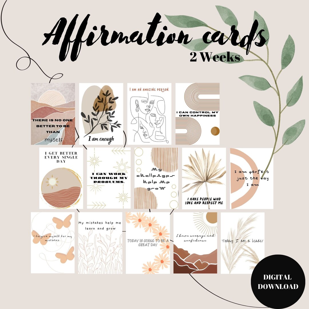 Boho Affirmation Cards Printable Affirmations Positive - Etsy