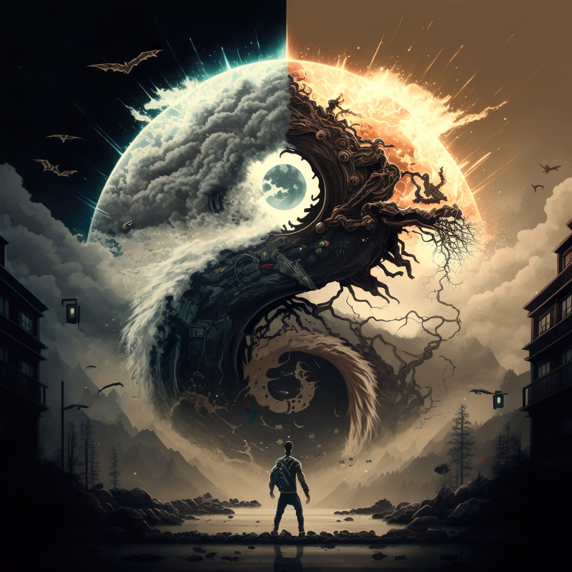 What to Do? Yin Yang Abstract Art 8k (download) - Etsy