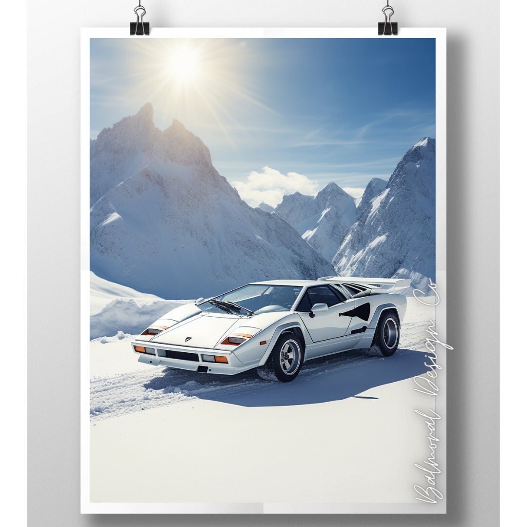 Lamborghini Countach Poster - Supercar Wall Art - 80s Classic Car Print ...