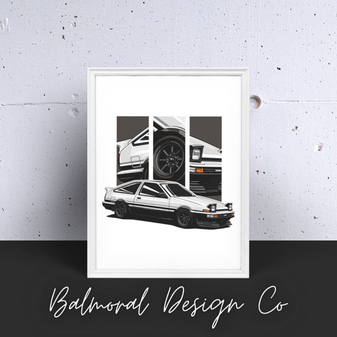 Póster impreso de Toyota Corolla AE86 Regalos de coche para él Arte de ...